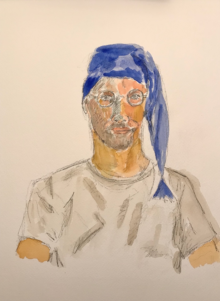 Quarantine Portrait Series Self Portrait With Night Cap Brotherly Love