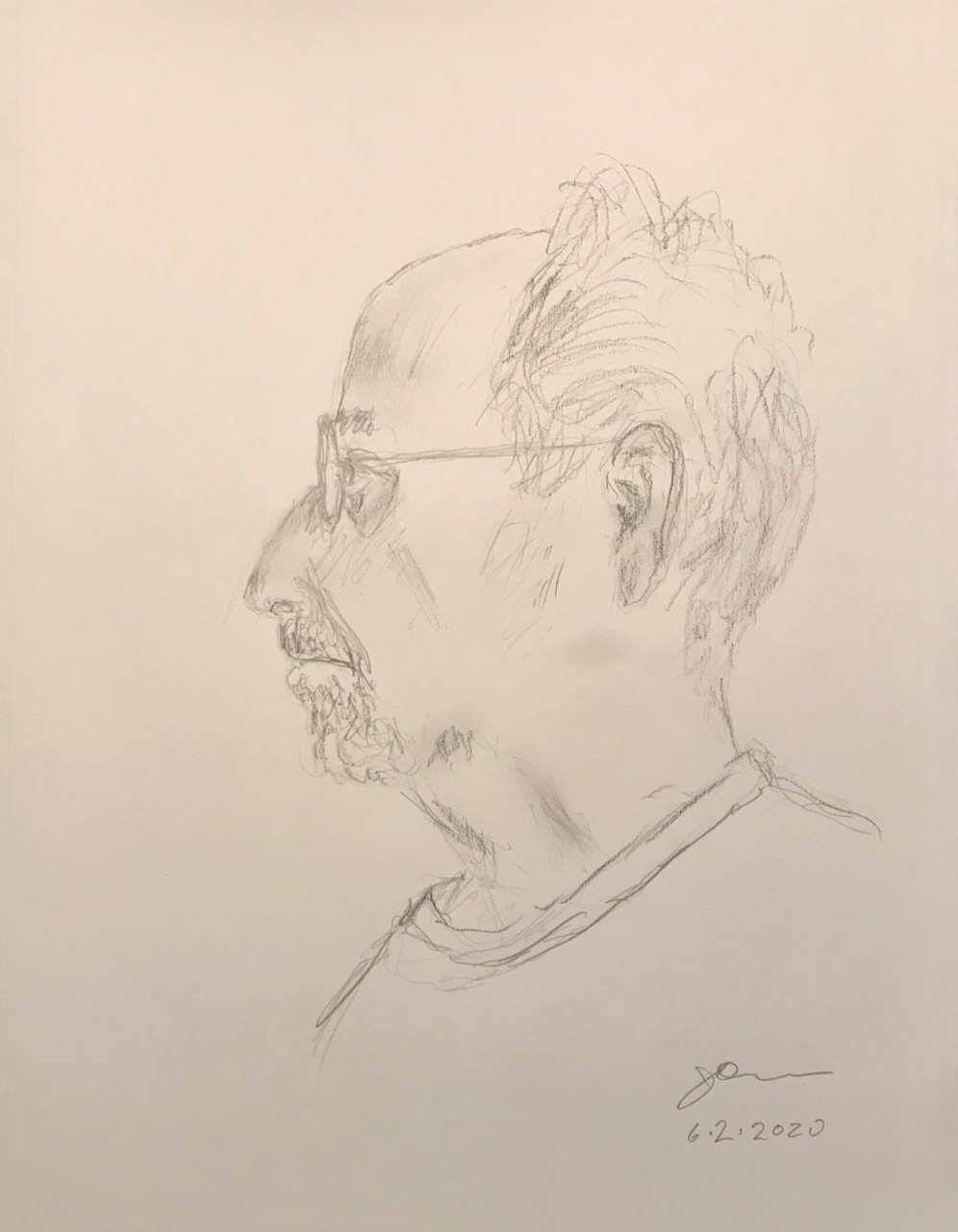 Quarantine Portrait Series Self Portrait With Long Hair Profile