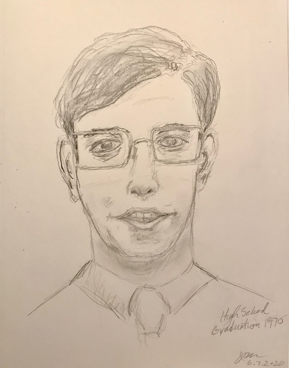 Quarantine Portrait Sketch Self Portrait Rough From 50 Years Ago