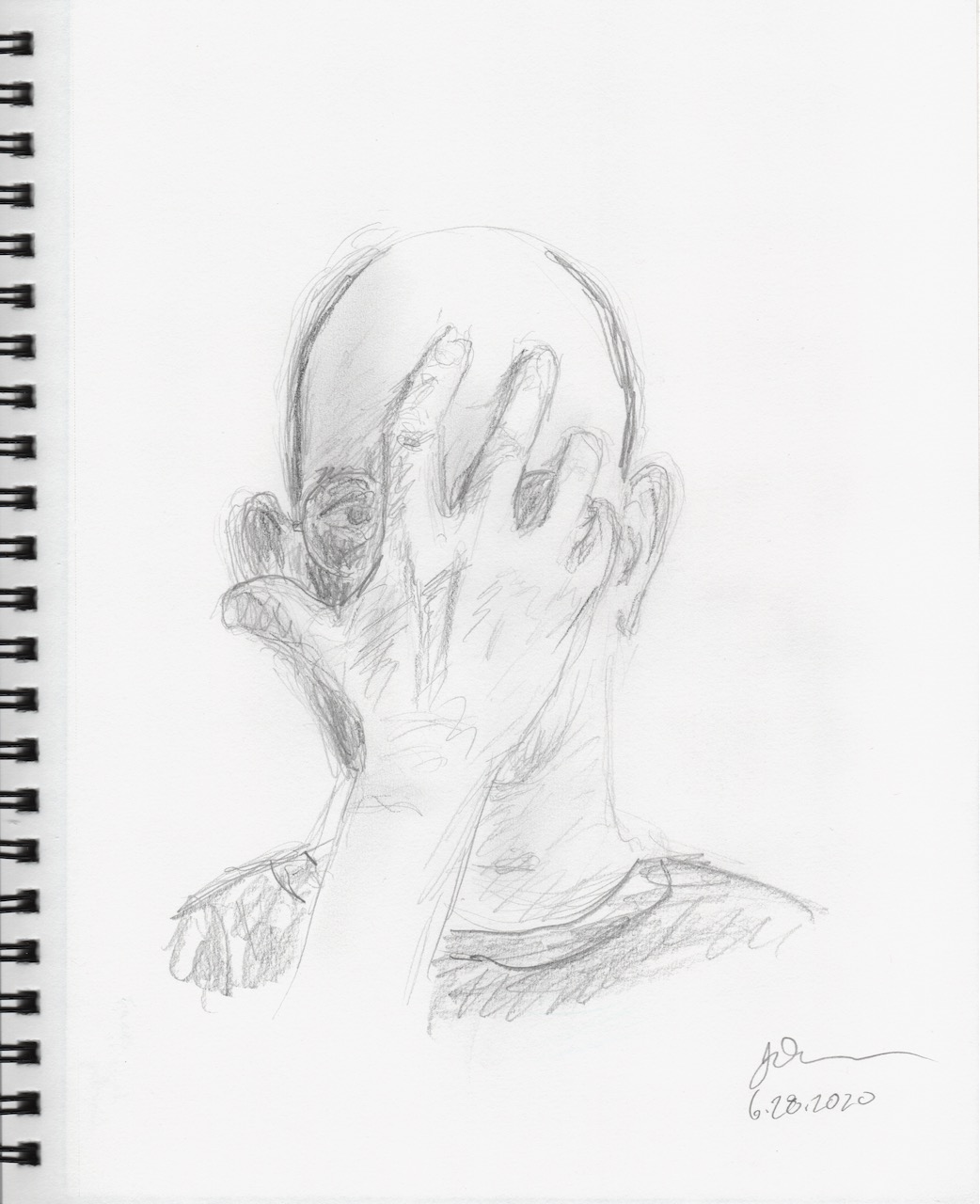Sketch Book Series: Self Portrait – Embarrassed (2020) | Brotherly Love